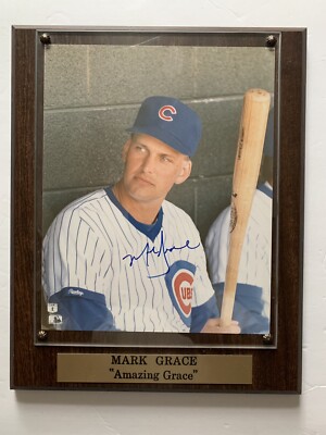 MARK GRACE SIGNED AUTOGRAPHED 8x10 PHOTO PLAQUE w/HOLOGRAM CHICAGO CUBS ...