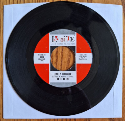 Vintage 45 rpm Dion Laurie Lonely Teenager & Little Miss Blue 3070 1960 ...