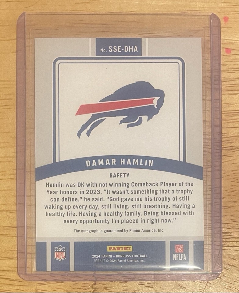 2024 Damar Hamlin Buffalo Bills Donruss Signature Series 🔥RARE Card 4/ ...