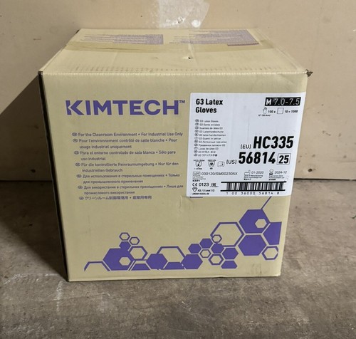 Case of 1000 Ct Kimberly Clark 56848 Kimtech Pure G3 Gloves Latex M ...