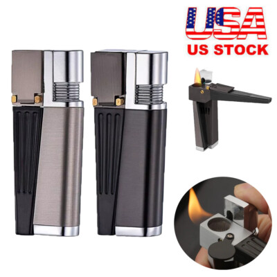 Foldable Metal Lighter Pipe Combination Portable Smoking Lighter Black ...