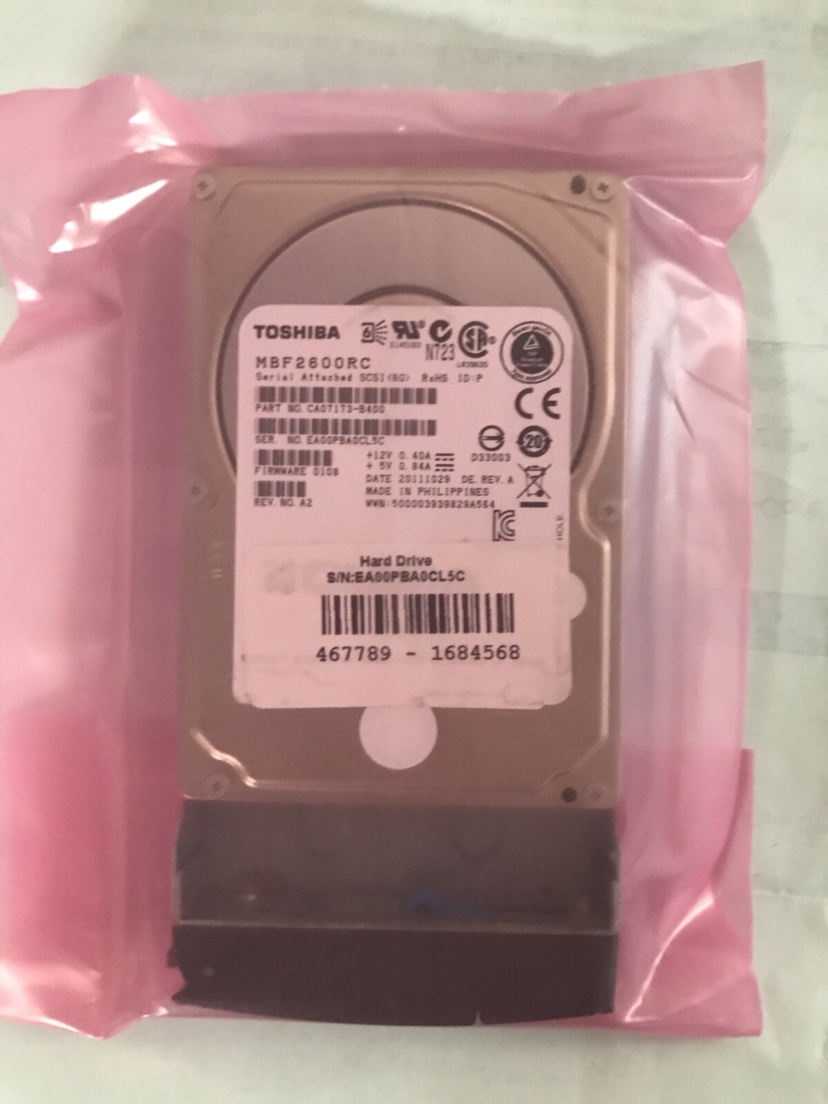 600GB 10K SAS 2.5" SAS 6Gb/s SERVER HARD DRIVE MBF2600RC | eBay