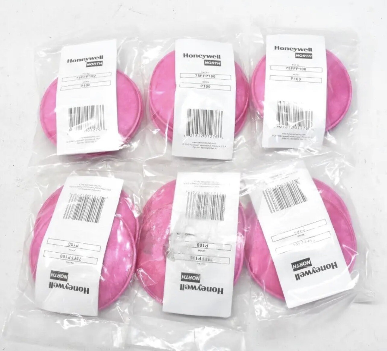 Lot of 6 Pairs North Honeywell Flexible P100 Particulate Vapor Filter ...