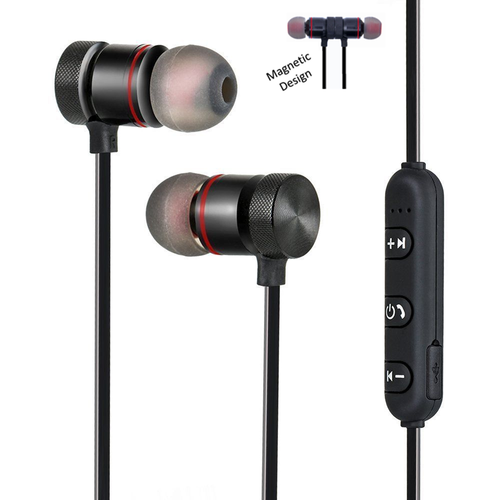 Magnetic Wireless Bluetooth 4.1 Stereo Metal Earphones Headset with Mic ...