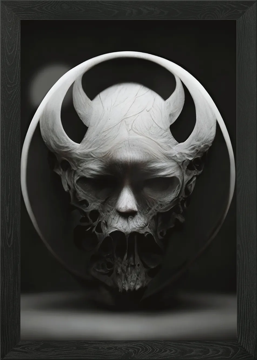 Demon Head 03 Framed Wall Art Poster Canvas Print Picture | eBay UK