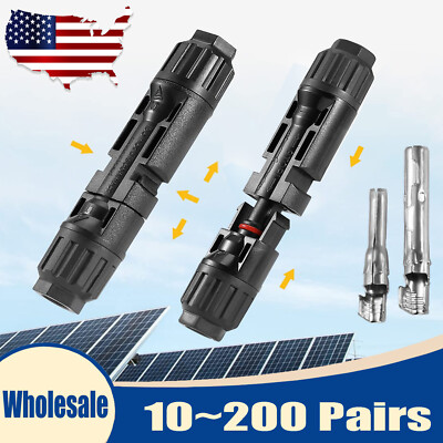 Lot of Solar Pannel Cable Connector Waterproof Male Female Wire Joiners ...