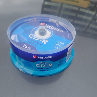 Verbatim Music CD-R 80 Minute 700 MB Blank Recordable Audio Discs 25pk ...
