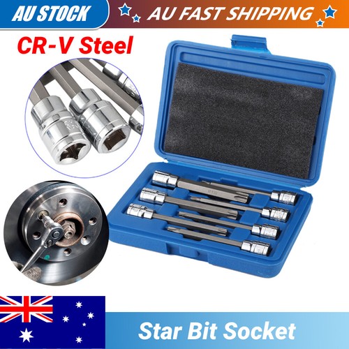 Extra Long Torx Star Bit Socket Set Tamper Proof T25-T60 3/8'' Drive ...