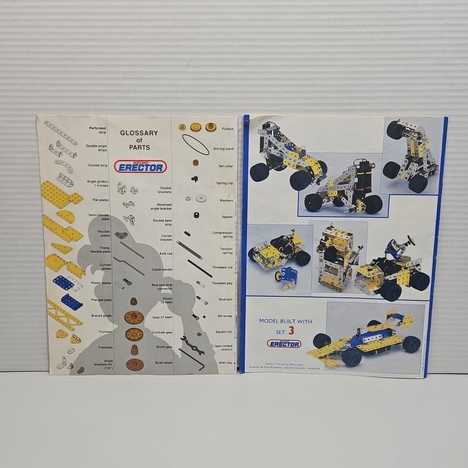 Meccano Erector Set Introduction Manual Instruction Booklet 2 for Cars ...