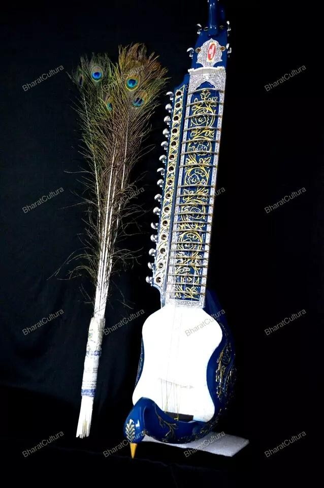 Professional Musical Instrument Taus Blue Mayuri Veena Peacock Shaped ...