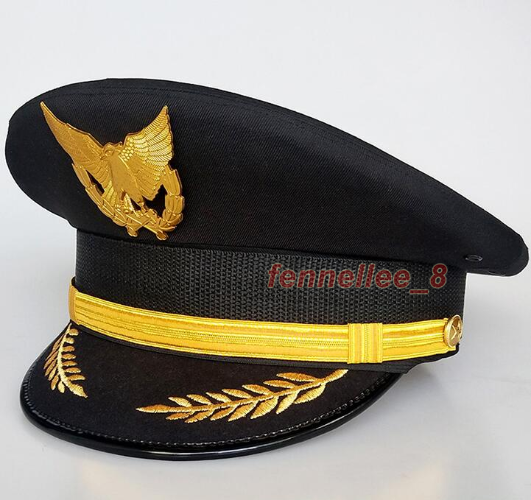 New Aviation Hat Pilot Uniform Hat Work Aircraft Men's Role Playing Hat ...