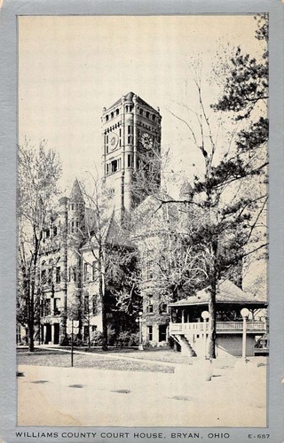 Bryan Ohio Williams County Court House Street View Antique Postcard ...