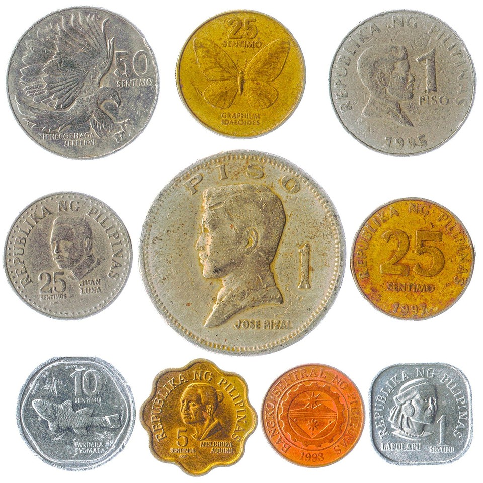 Philippines Coins Peso Piso Mixed Asian Currency Collection of 10 ...