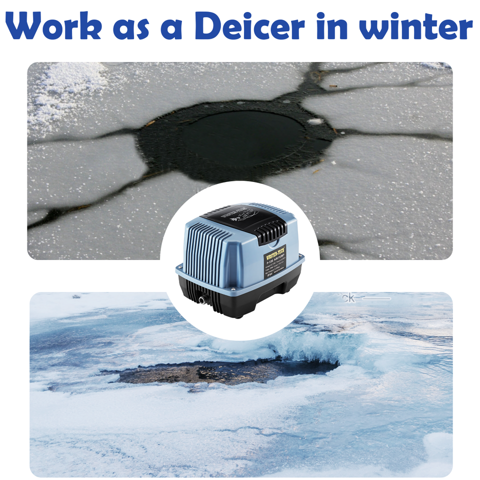 70 L/MIN Linear Air Pump Septic Aerator Timer 2x20ft Weighted Air Hose ...