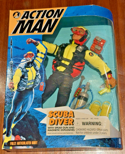 Hasbro Kenner 12" Articulated Action Man GI Joe Scuba Diver 1995 Brand ...