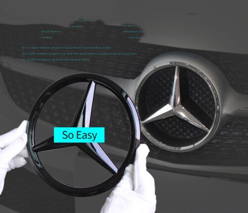 18.5CM Glossy Black Grille Emblem Star Badge For A C E GLA GLK GL ML | eBay