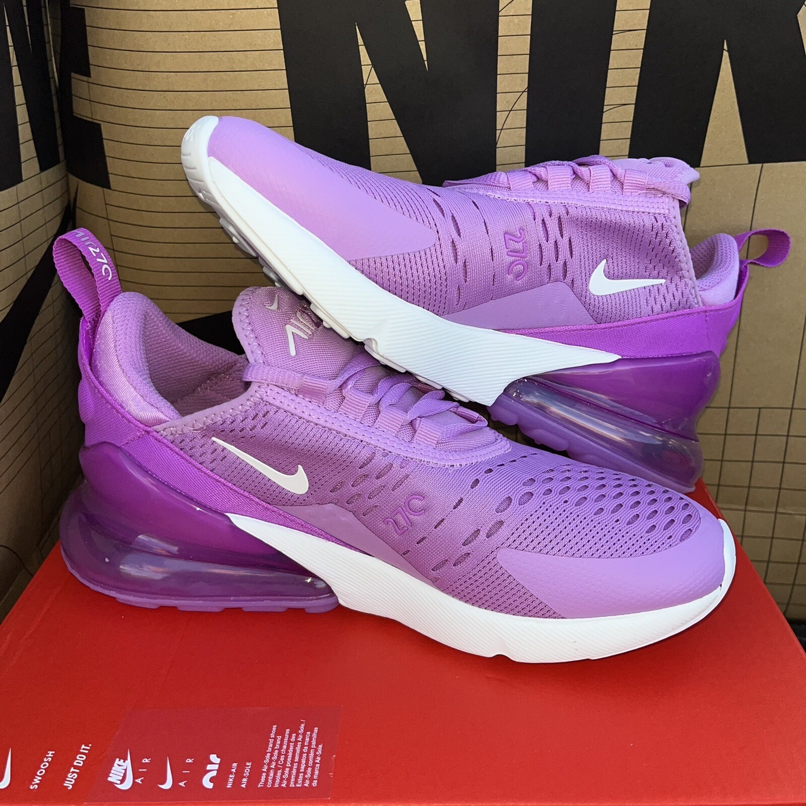 NEW Nike Air Max 270 GS Rush Fuchsia Purple White 943345 501 Women Sz 7 new-nike-air-max-270-gs-rush-fuchsia-purple-white-943345-501-women-sz-7