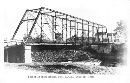 IRON BRIDGE Ontario Canada postcard RPPC Algoma District steel bridge ...