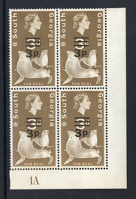 M9669 FID-South Georgia 1977 SG58 - 3p on 3d bistre in a PLATE (1A ...