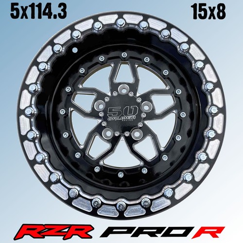 5x114.3 50 Caliber Racing 501 Beadlock Wheel 15x8 5/3 Polaris RZR Turbo ...