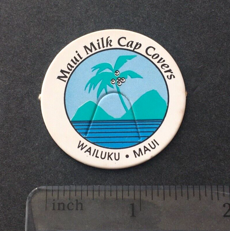 Maui Milk Cap Covers Pog Wailuku Hawaii Beach Ocean Palm Tree Vintage ...