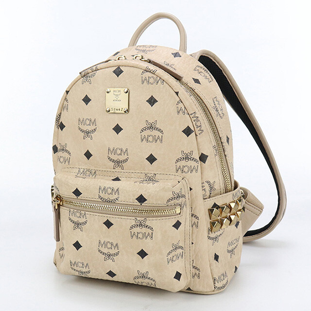 MCM Backpack STARK Side Studs MMK6SVE41 Beige Gold Hardware MCM Backpack STARK Side Studs MMK6SVE41 Beige Gold Hardware