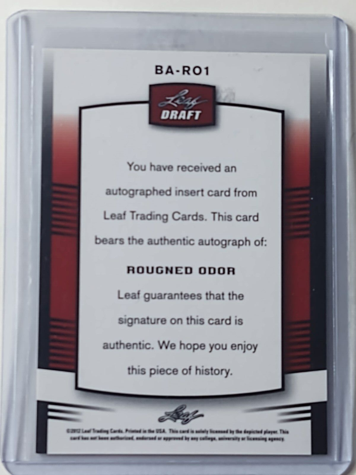 2012 LEAF DRAFT ROUGHNED ODOR RC ROOKIE AUTO AUTOGRAPH CARD | eBay