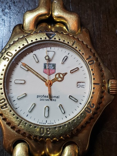 Vintage Tag Heuer S/EL S94.706M/E 18K Gold Plated 200M Pro Quartz Watch ...