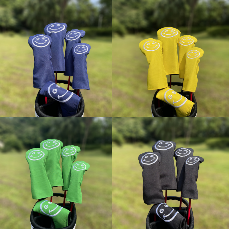 4Color Simple Smiling Golf Driver Cover 3 5 Fairway Wood Cover Hybrid ...