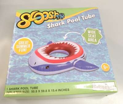 Sloosh Shark Pool Tube Inflatable Shark theme pool toy Jumbo 50.8"x59.8 ...