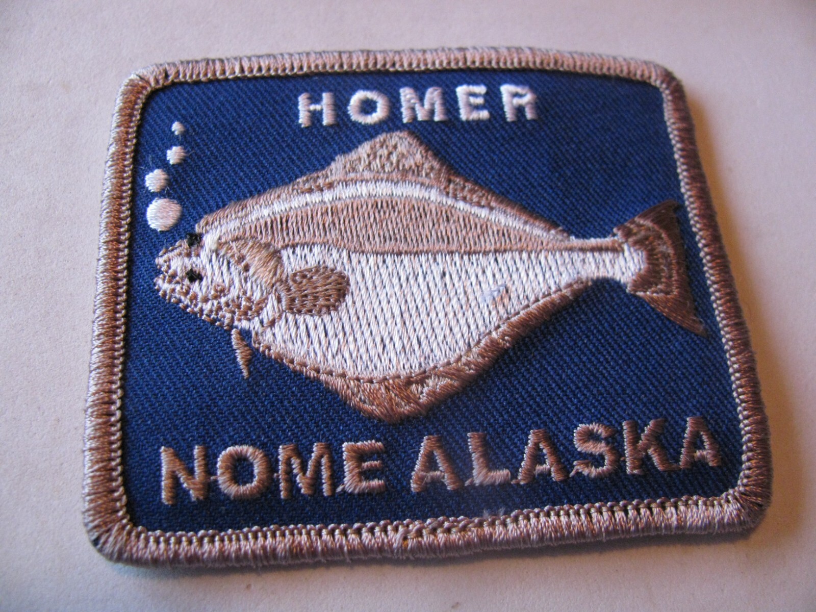 HOMER NOME ALASKA AK FISH EMBROIDERED 3" PATCH NEW NOS IRON ON FREE ...