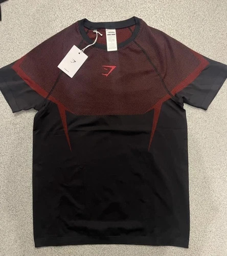 Gymshark Onyx VI Men's Seamless Shirt Red Compression | eBay