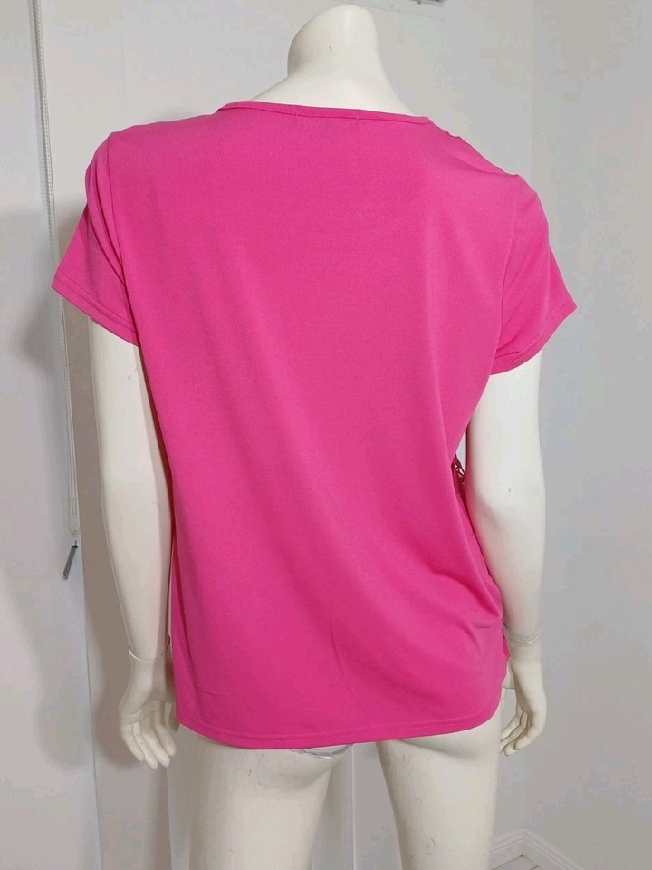 Liz JORDON Medium Pink Top Guipure Front Stretch Material Back | eBay ...