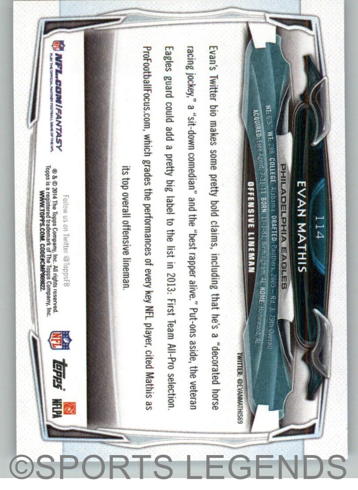 2014 Topps NFL #114 Evan Mathis | eBay