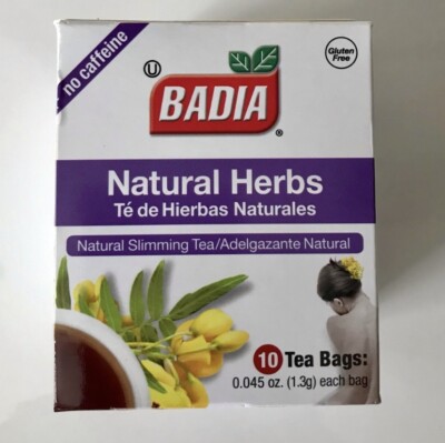 Badia Natural Herbs Natural Slimming Tea Caffeine-Free - 1 Pack of 10 ...
