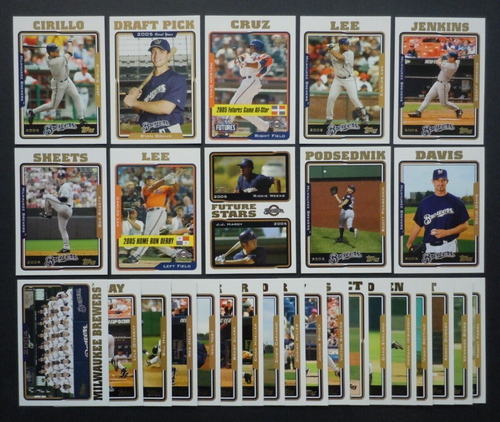 2005 Topps Milwaukee Brewers Team Set w/ Update Ryan Braun Rookie Ben ...