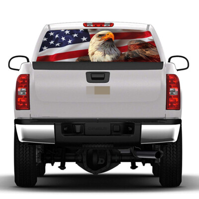 Car Sticker Rear Window American Flag Graphic DIY Decal Fit For Ford ...