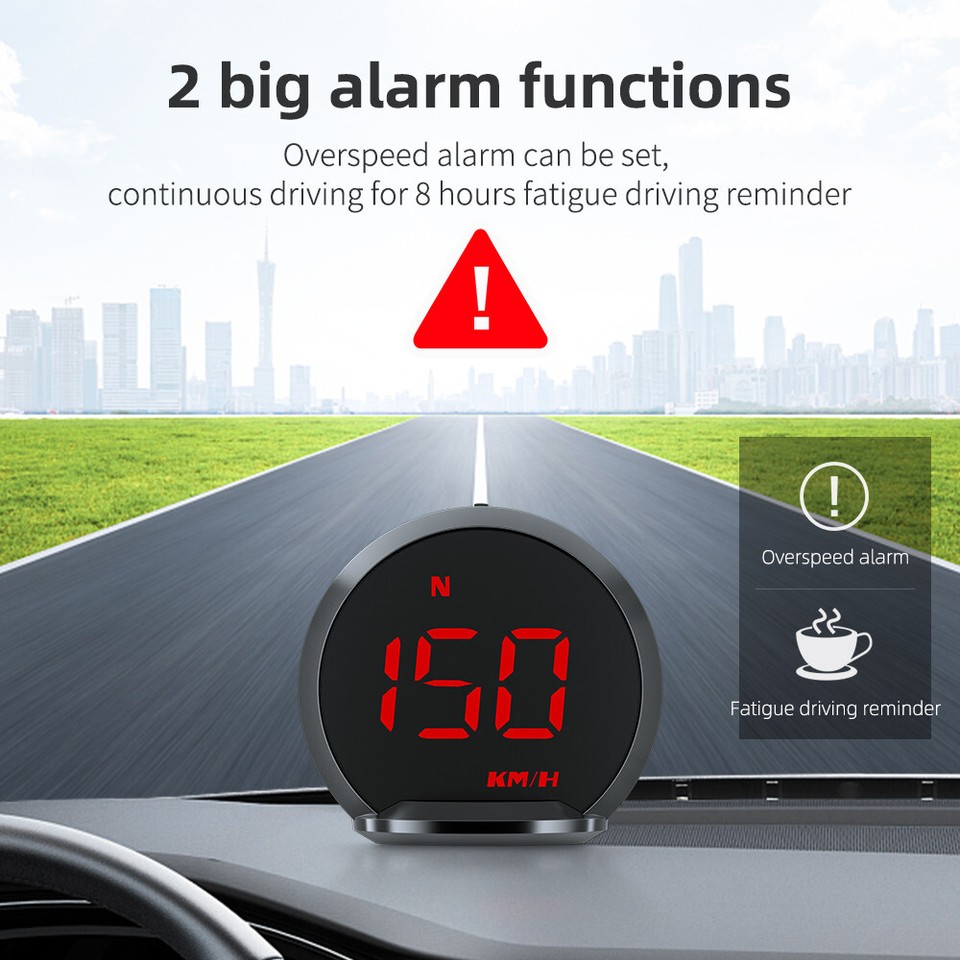 Digital HUD Gauge Car GPS Speedometer HD Head Up Display Speed ...