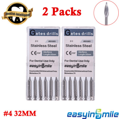2Packs Dental Endo Burs #4 Stainless Gates Glidden Drills Endodontic ...