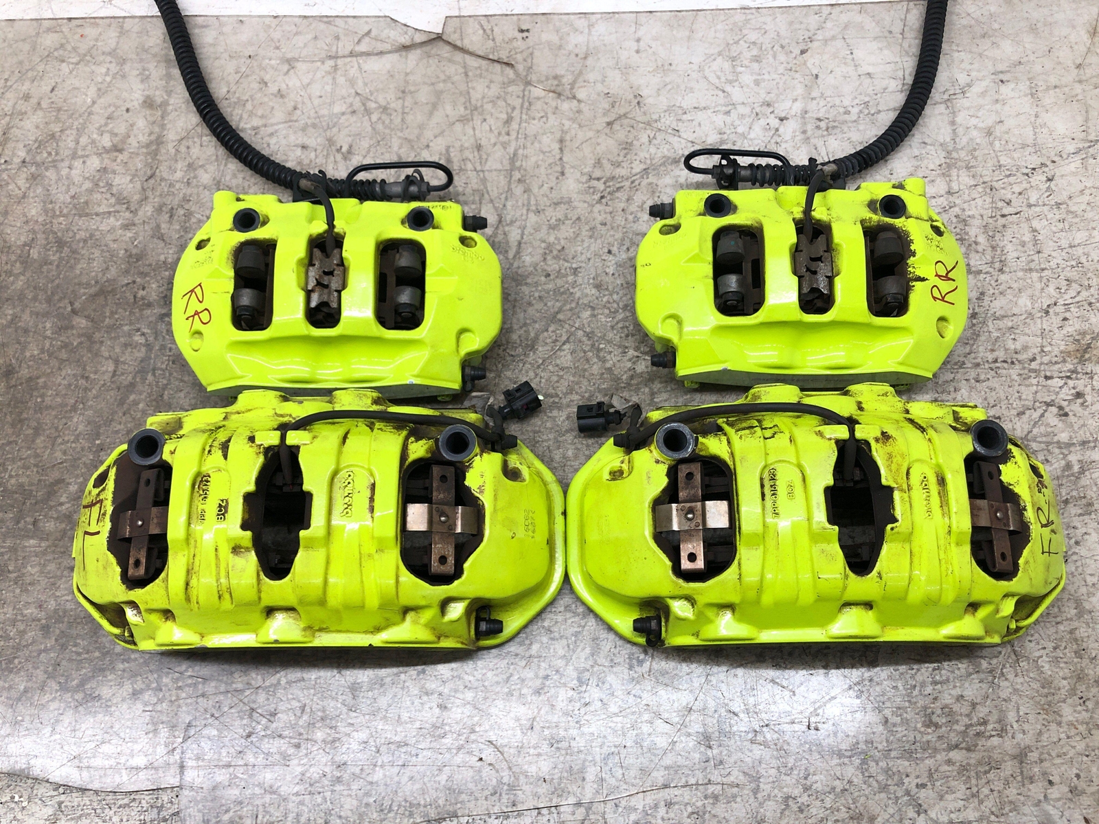 2015-2018 Porsche Cayenne Full Set X4 Brembo Brake Caliper Green W/O ...