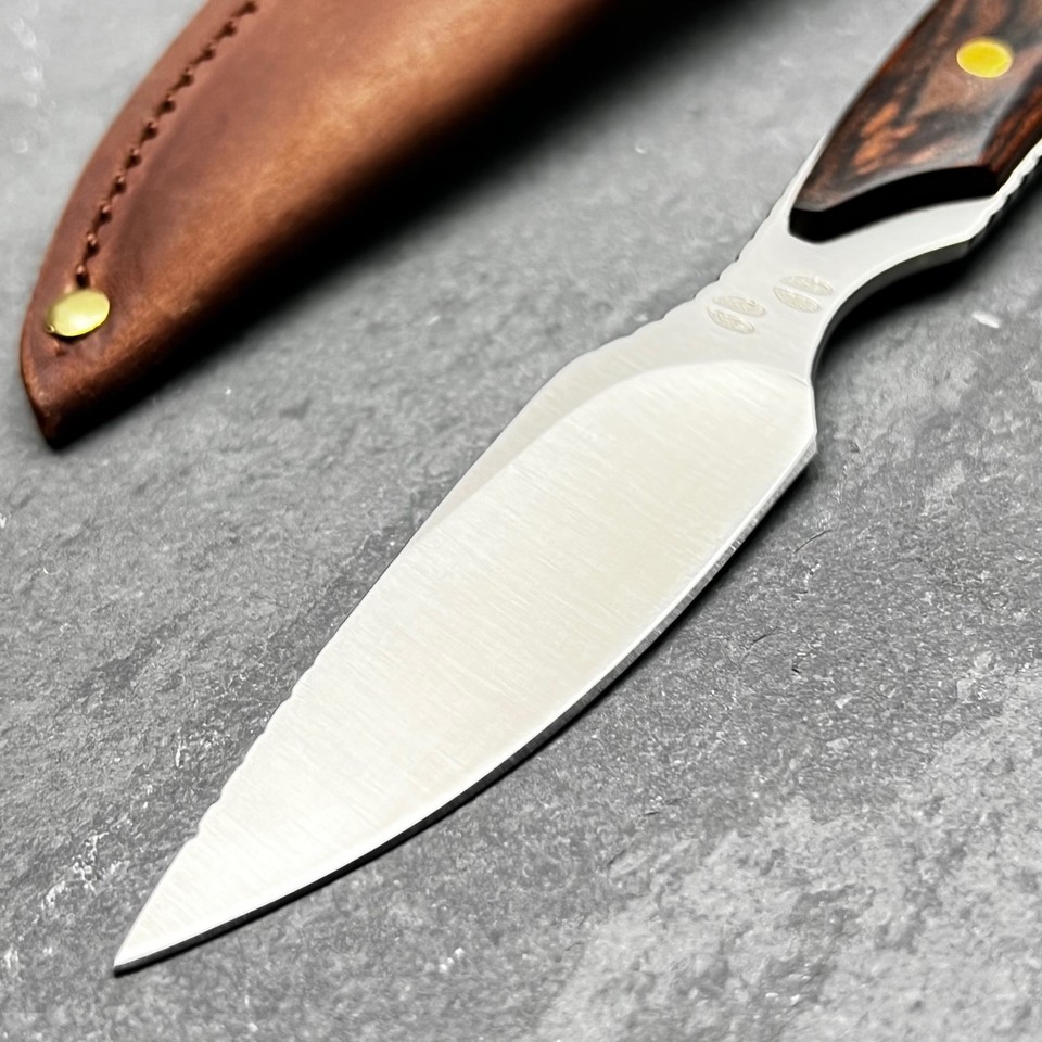 OUTDOOR EDGE Dark Timber Walnut Handle Caper Full Tang Fixed Blade ...