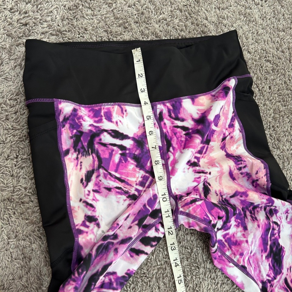 Rise by Lularoe XL Capri Leggings Purple Pink Abstract Print Athletic ...