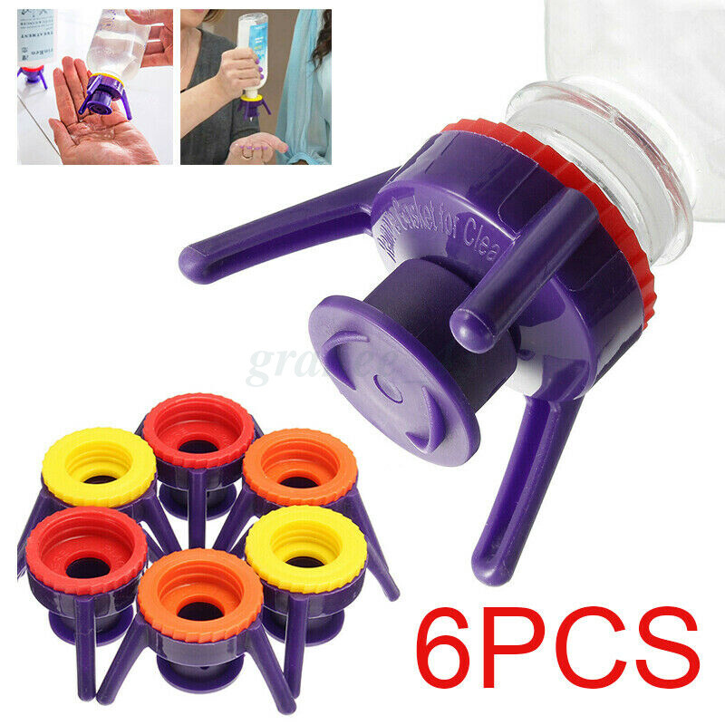 6Pcs Flip It Toss Bottle Cap Stand Holder Kit Plastic Shampoo Leakproof ...