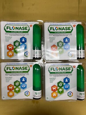 4 New Flonase Allergy Relief Nasal Spray - 72 Sprays Each Bottle ...