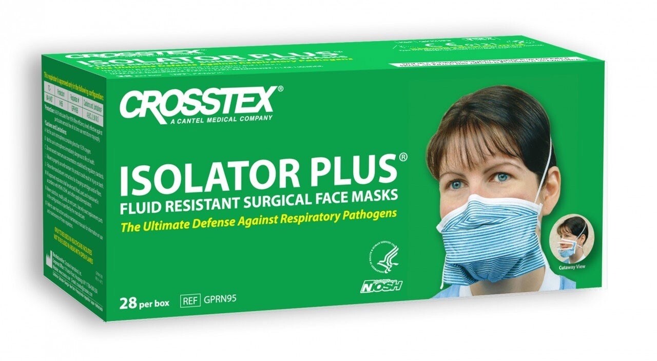 N95 Crosstex Isolator Plus Fluid Resistant Surgical Masks NIOSH [CASE ...