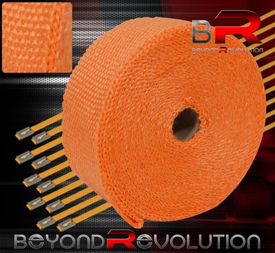 10M Header Engine High Temp Heat Reduction Fiberglass Heat Wrap Orange ...