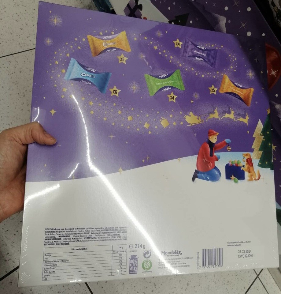 Milka Christmas Gift Box Chocolate Advent Calendar 214g From Germany ...