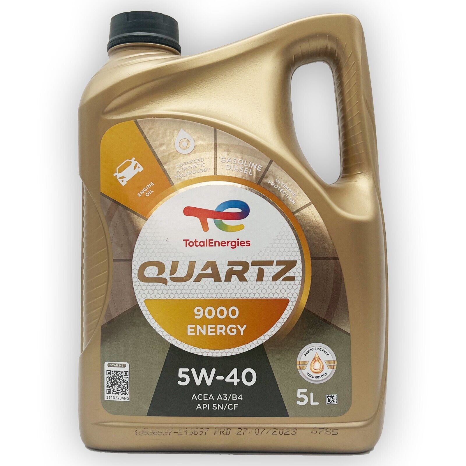 5 L TOTAL Quartz 9000 ENERGY 5W-40 MB 229.5 VW502.00/505.00 Porsche A40 ...