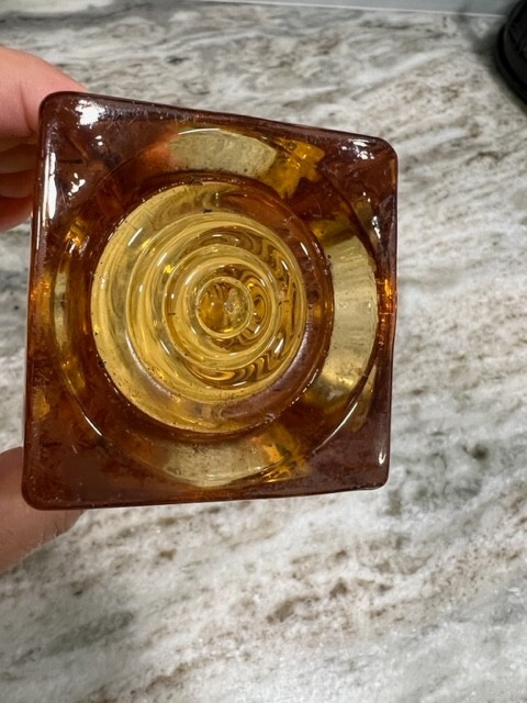 Viking Glass Bullseye Pattern Cube Candle Holder MCM | eBay