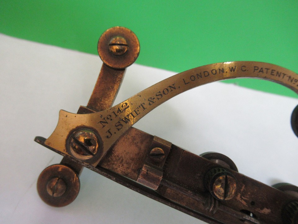 ANTIQUE J. SWIFT LONDON BRASS STAGE CLIPS XY MICROSCOPE PART AS PICTURED R2-B-18 | eBay